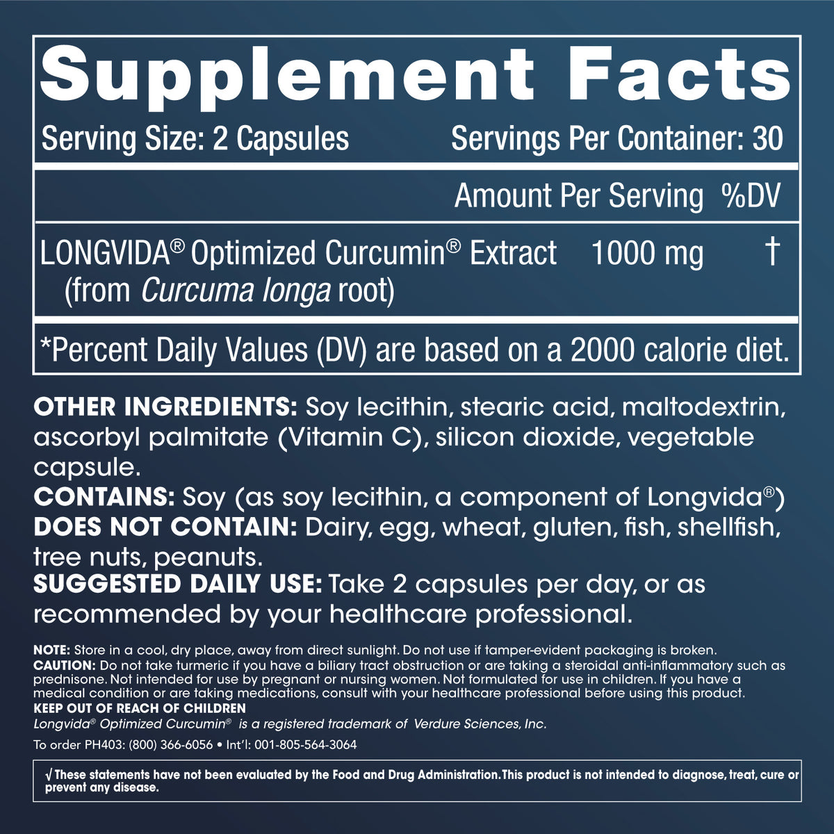 Optimized Curcumin Longvida® - 1000 mg per serving, 60 capsules ...