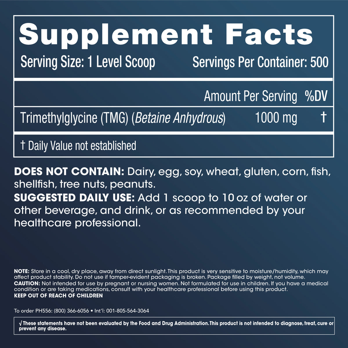 TMG Pro powder (1 kilo) by ProHealth Longevity | ProHealthLongevity.com ...