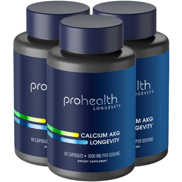 Calcium AKG Longevity - 1,000 mg per serving, 60 capsules - 3 pack ...