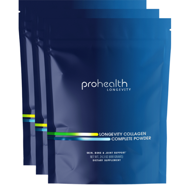 Longevity Collagen Complete Powder - 690 grams - 3 pack – ProHealth.com
