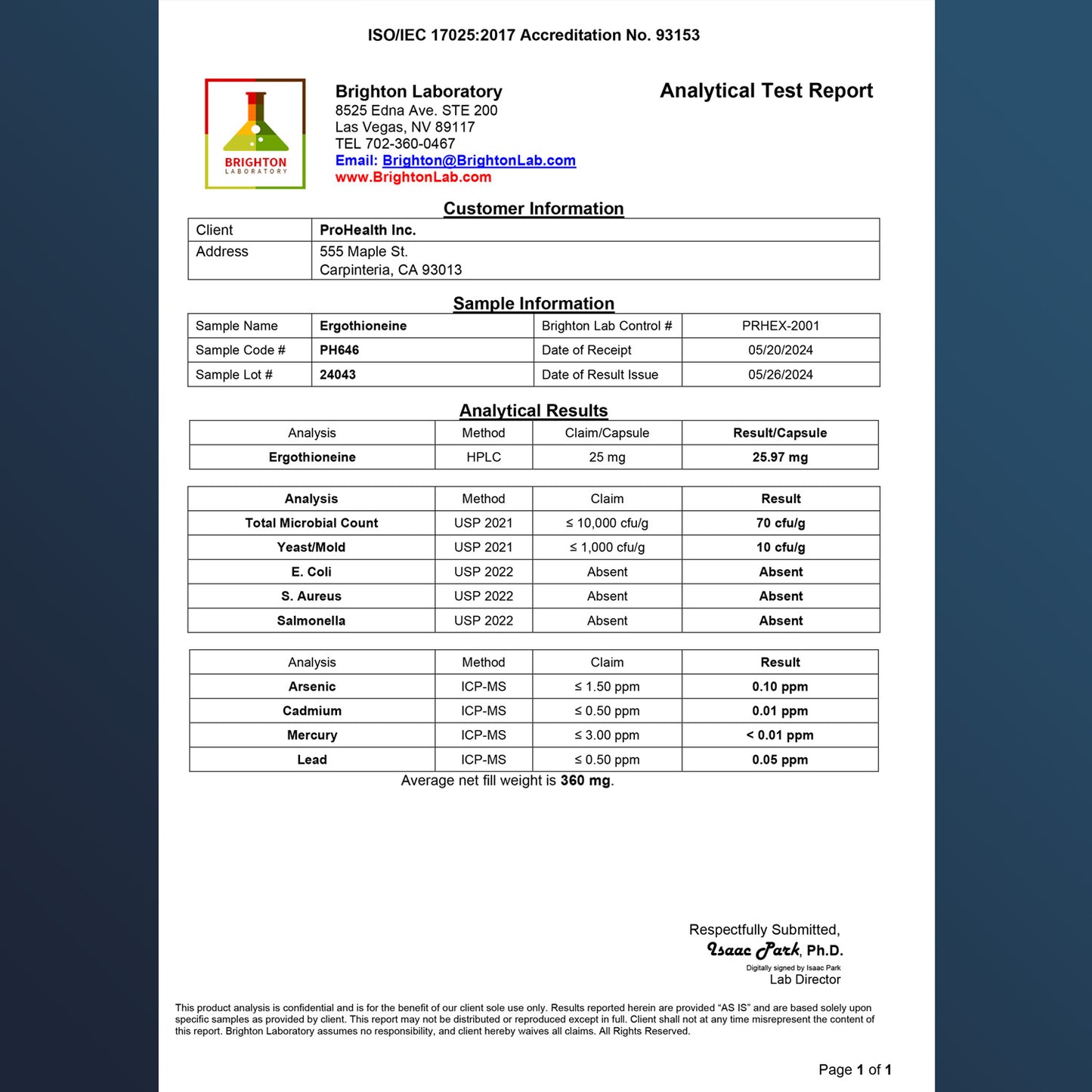 Ergothioneine (25 mg, 30 capsules) | ProHealth.com