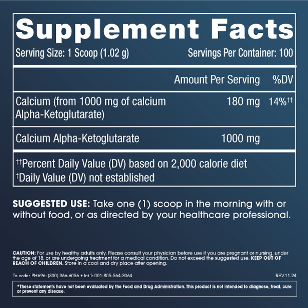 Calcium AKG Longevity Powder - 100 grams | ProHealth.com