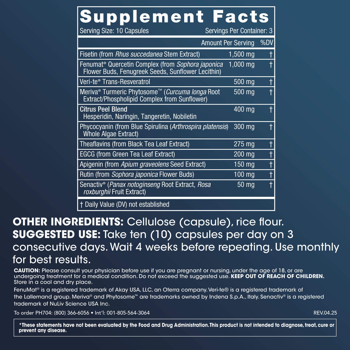 Rapid Reset Multi Senolytic - 30 capsules | ProHealth.com